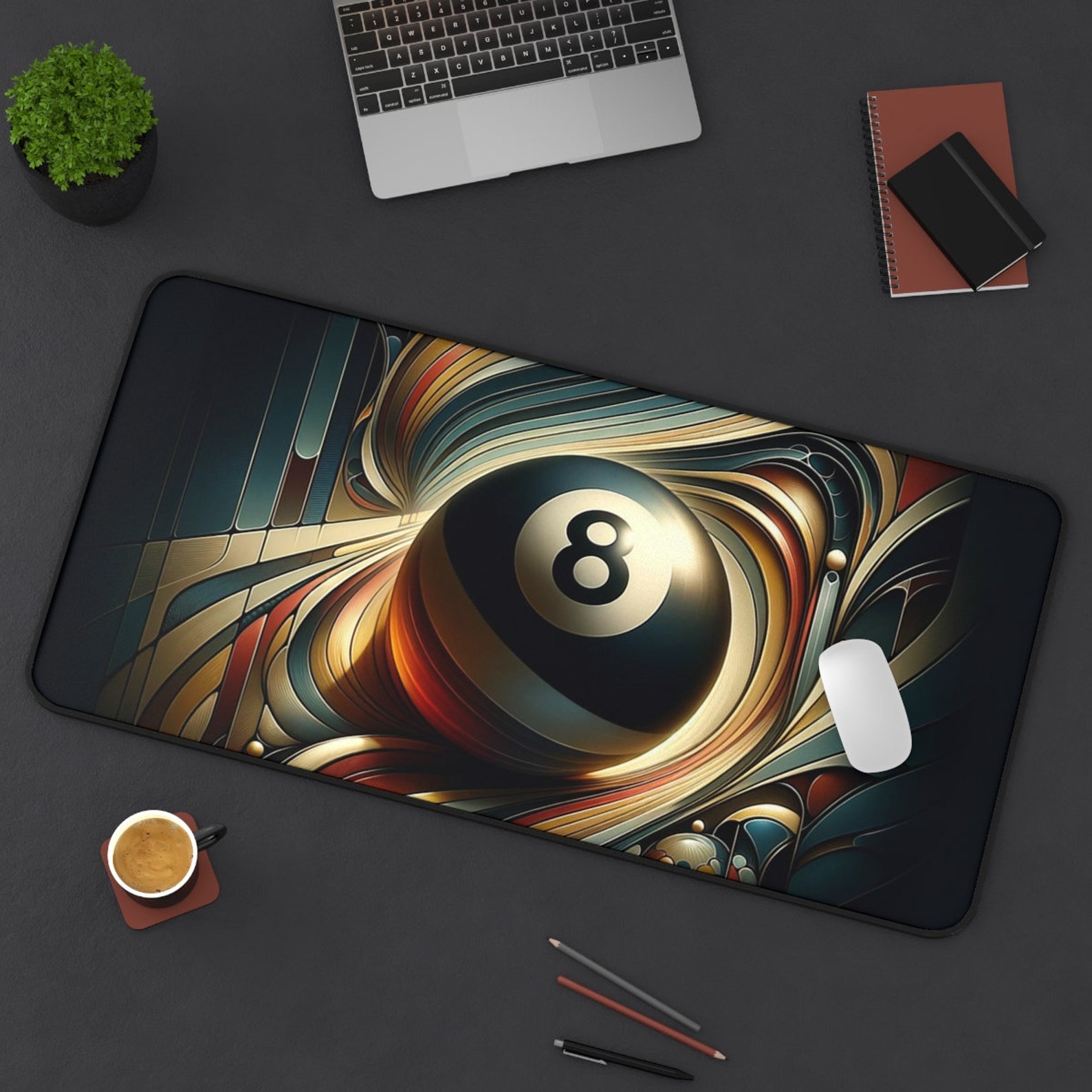 Eight Ball Desk Mat Billiards Mousepad Cute Accessories - Etsy