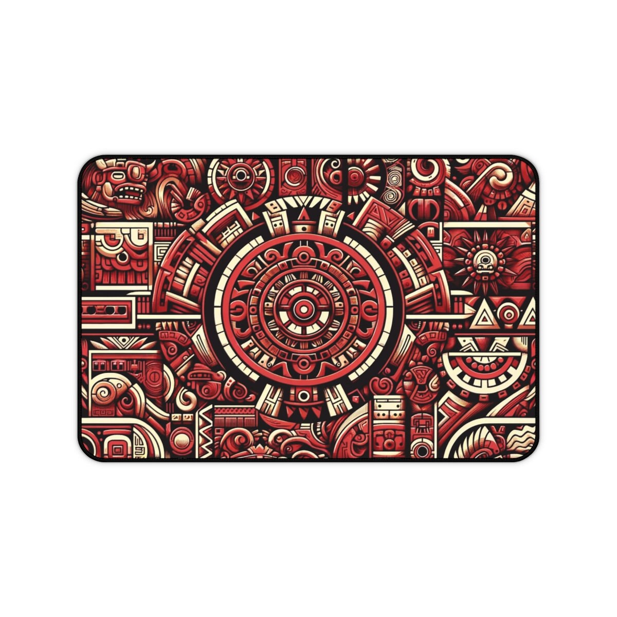 Aztec Calendar Desk Mat, Red Design Mousepad, Cute Accessories ...