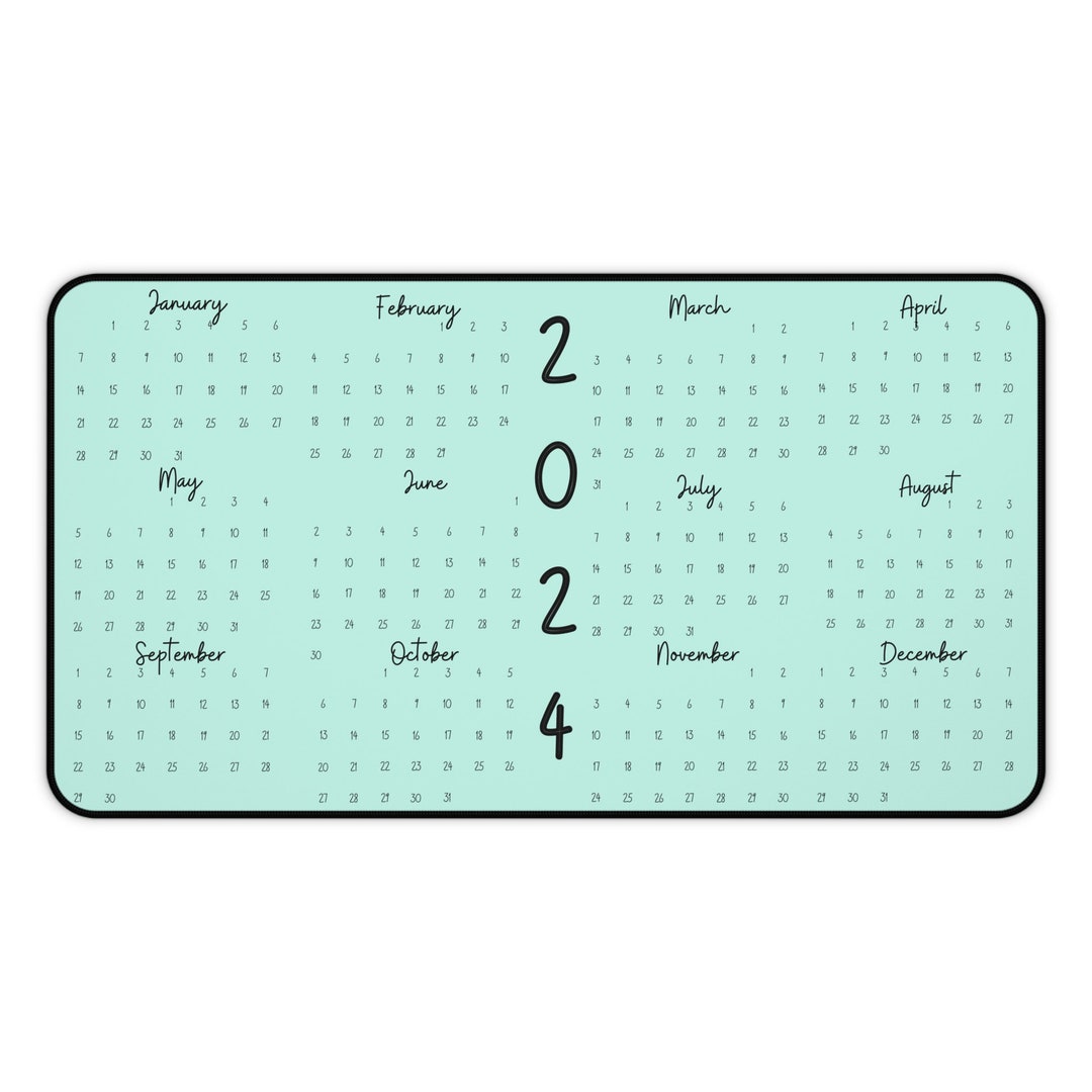 Green 2024 Calendar Desk Mat - Etsy