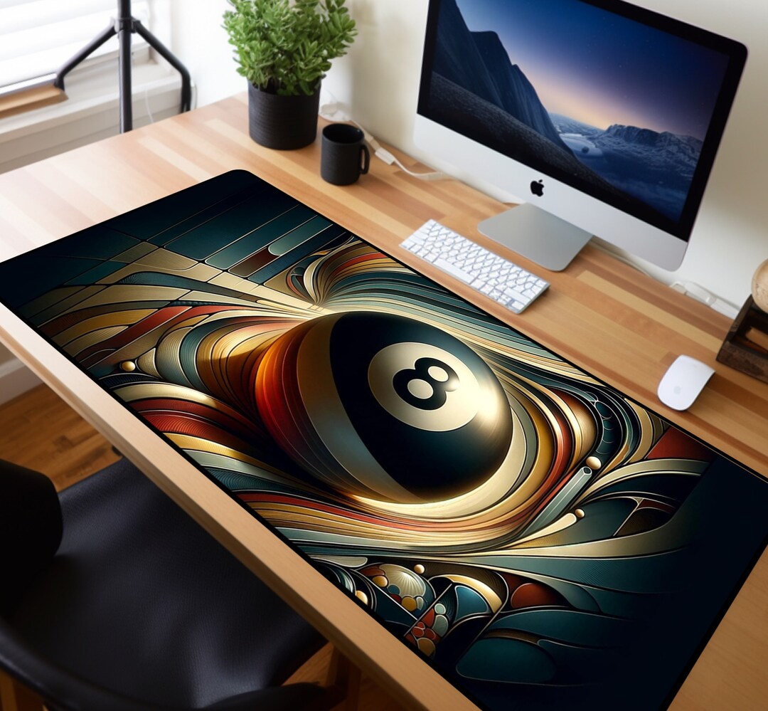 Eight Ball Desk Mat Billiards Mousepad Cute Accessories - Etsy