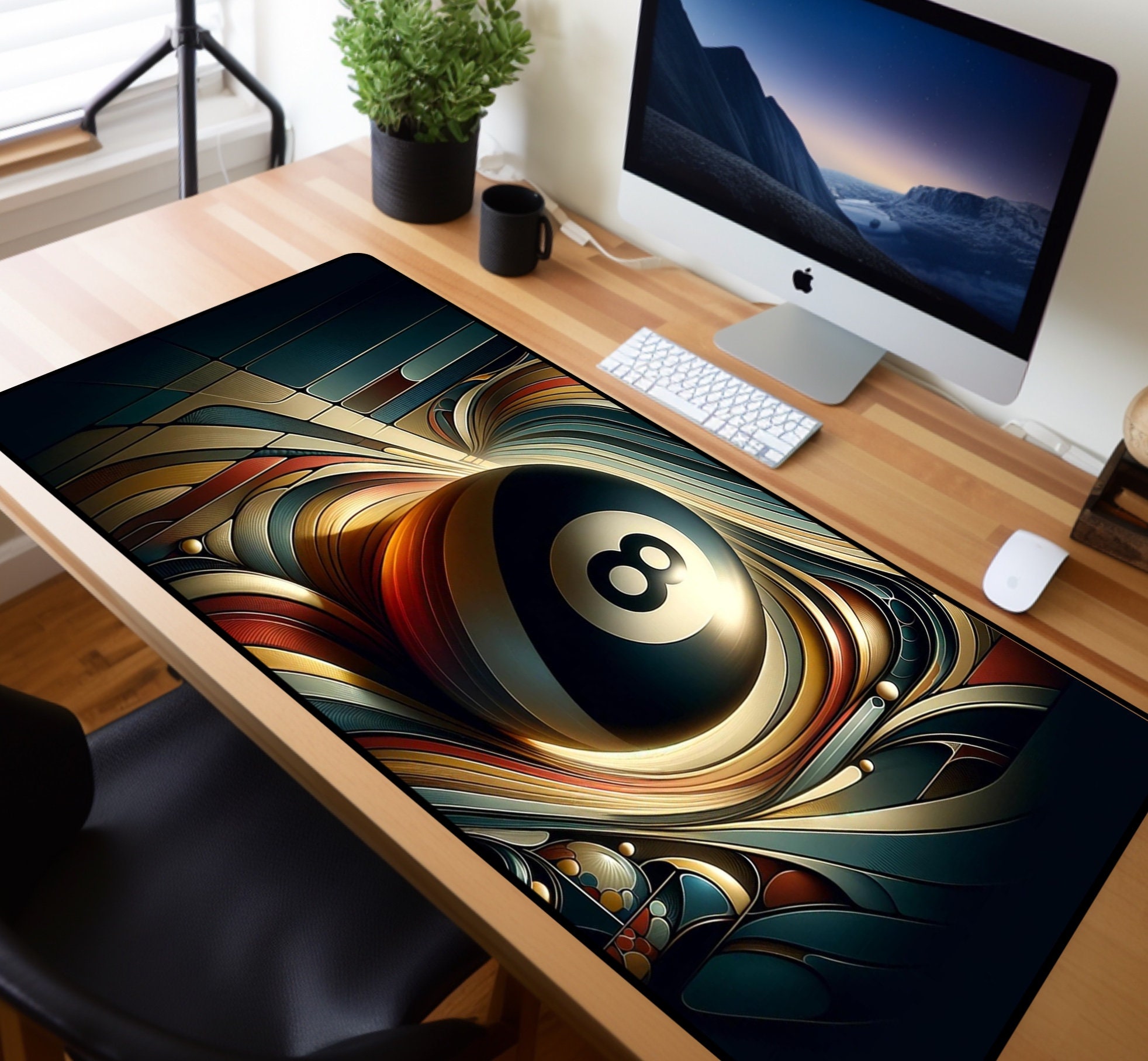 Eight Ball Desk Mat Billiards Mousepad Cute Accessories - Etsy