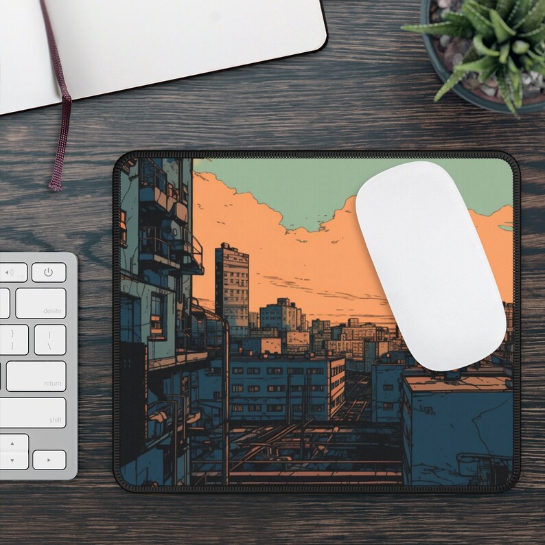 Crumbling City Desk Mat, Cartoon Mousepad, Cute Accessories, Aesthetic ...