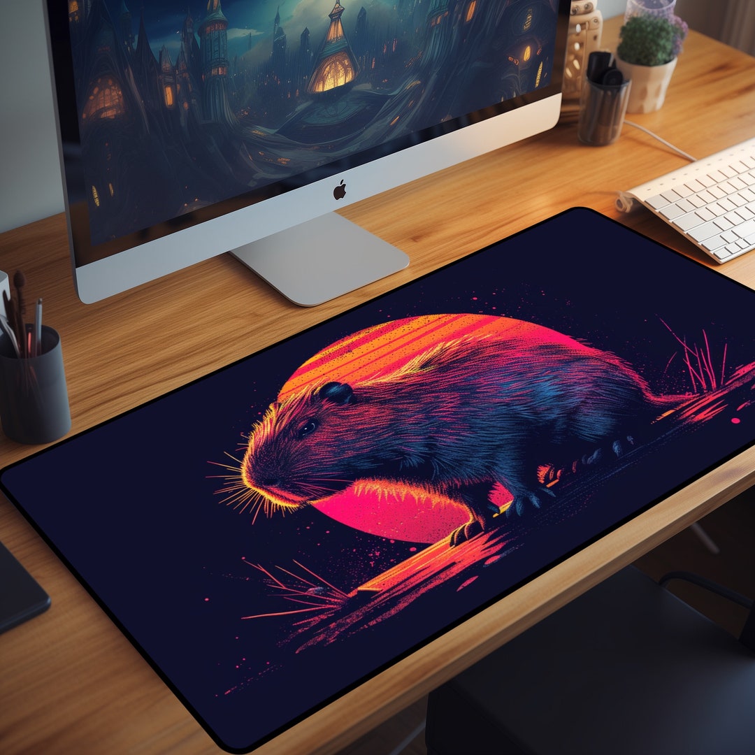 Cute Capybara Desk Mat, Colorful Mousepad, Cute Accessories, Aesthetic ...