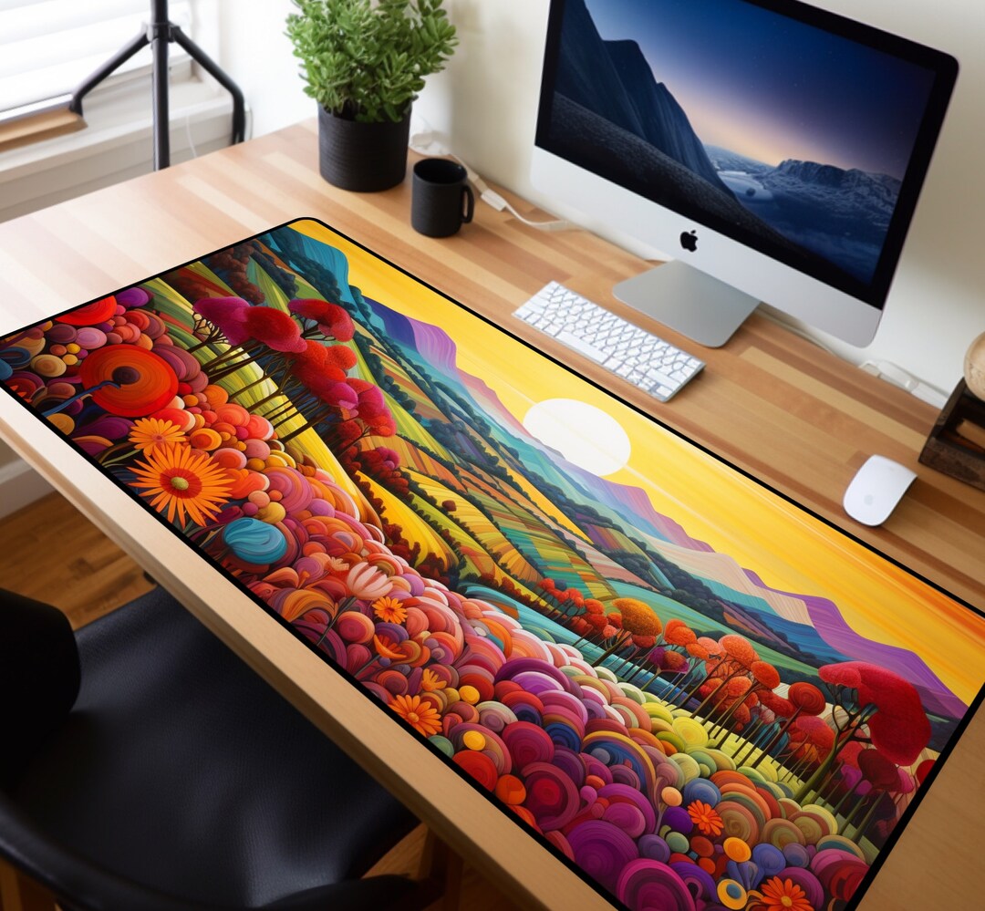 Color Nature Desk Mat, Landscape Mousepad, Cute Accessories, Aesthetic ...