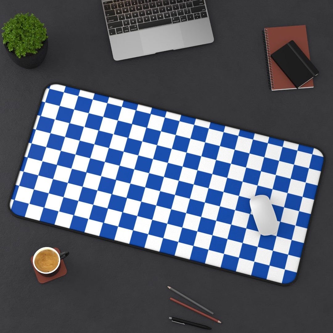 Blue and White Checkered Mousepad With Non-slip Base - Etsy