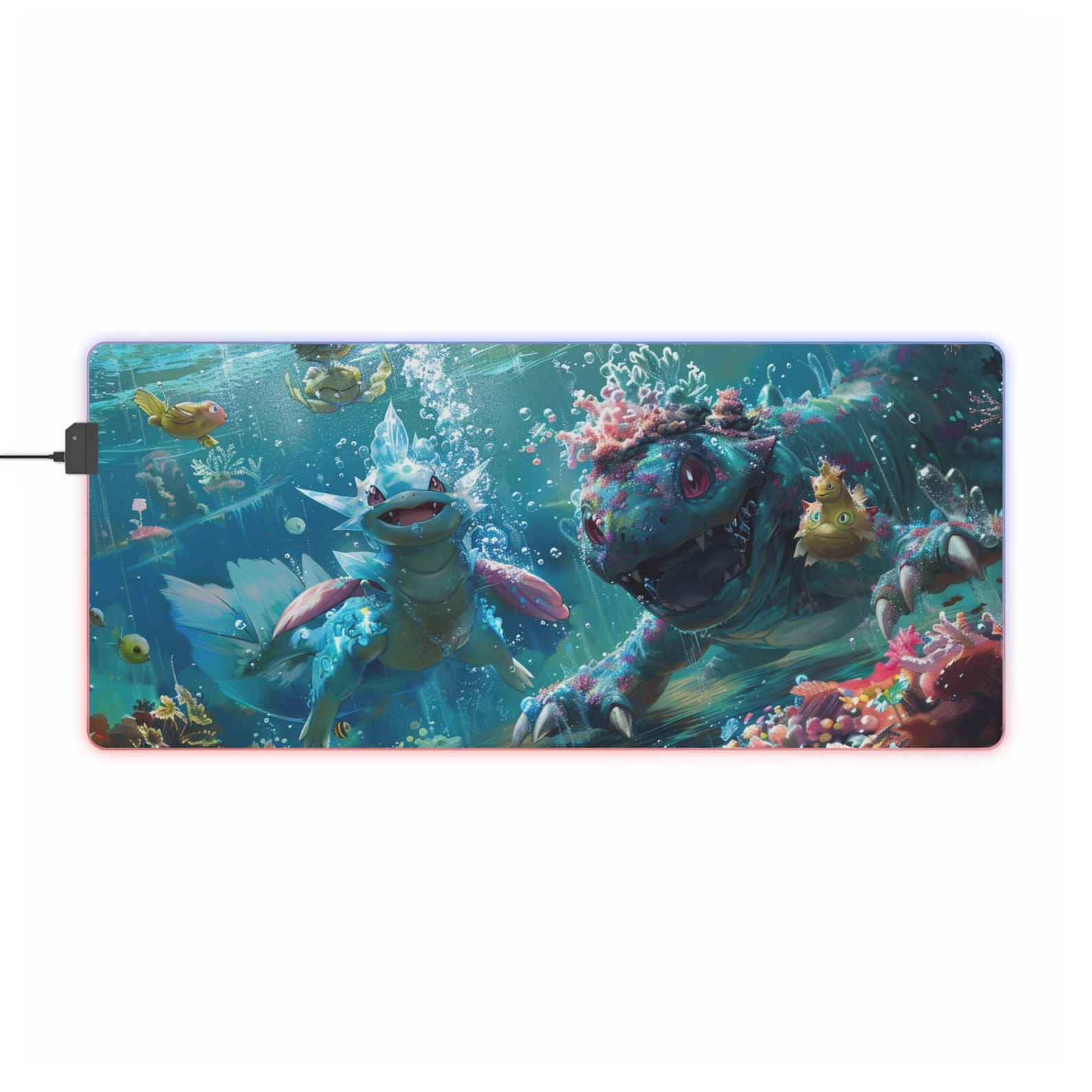 Water Creatures LED Gaming Mouse Pad, Ocean Desk Mat, Aesthetic Deskmat ...