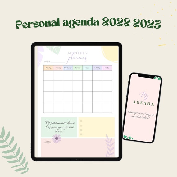 Digital Planner 2022 2023 Personal Agenda Ipad Planner - Etsy