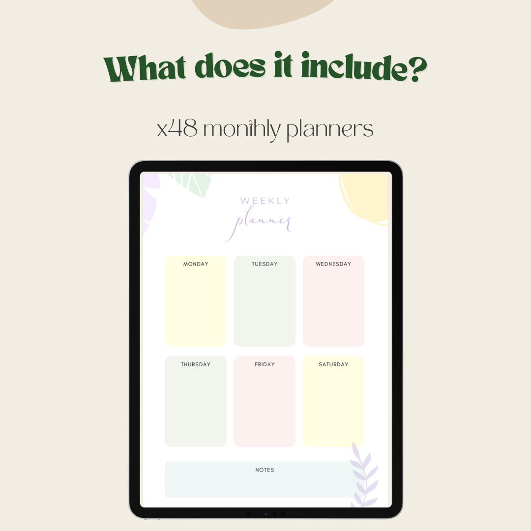 Digital Planner 2022 2023 Personal Agenda, iPad Planner, Monthly ...