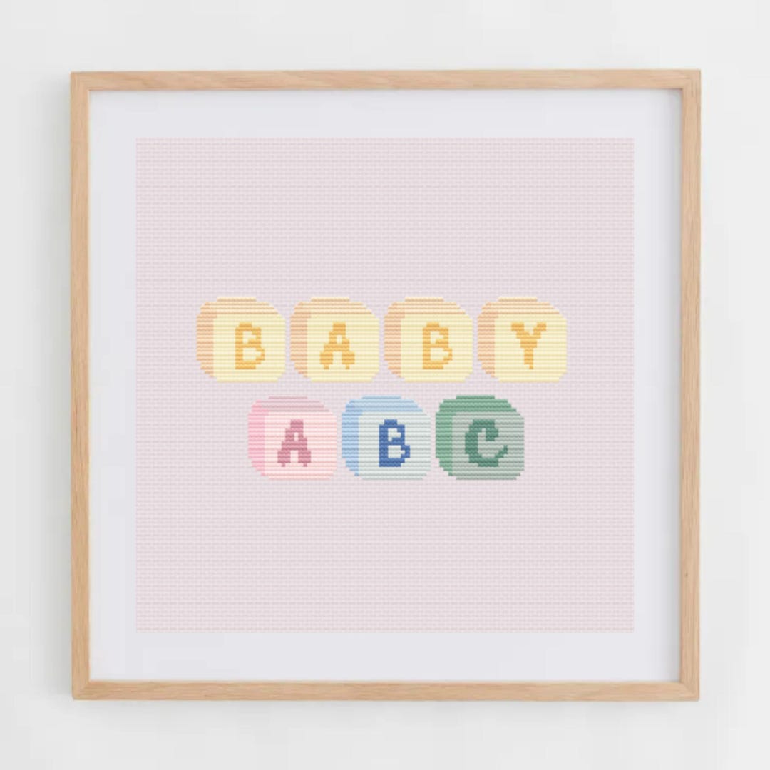 Baby ABC Cross Stitch Alphabet Pattern Medium Size | Font Chart With ...