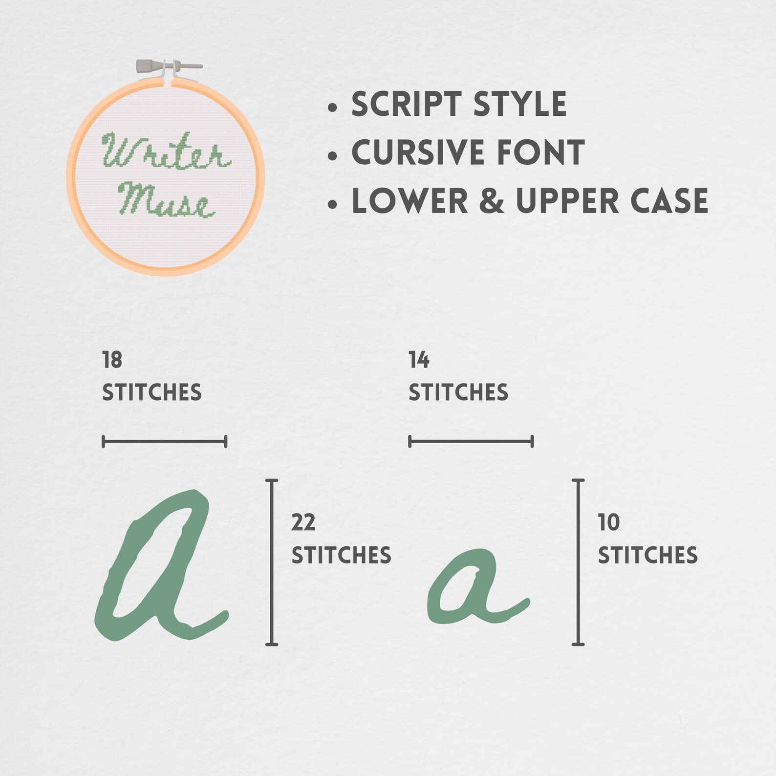 10 Cross Stitch Alphabet Patterns Small-medium Size 2 Set of 10 Cross ...