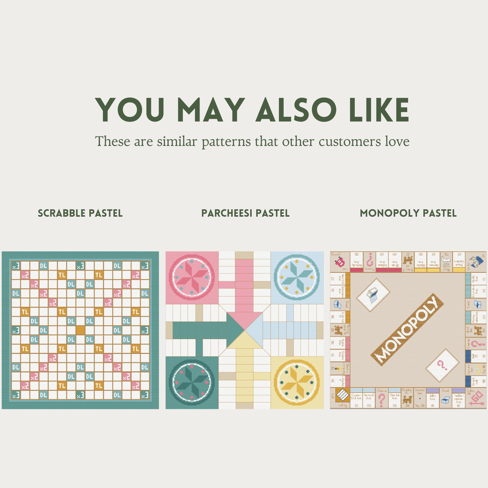 Parcheesi Pastel Cross Stitch Pattern: Board Game Chart (PDF) - Etsy