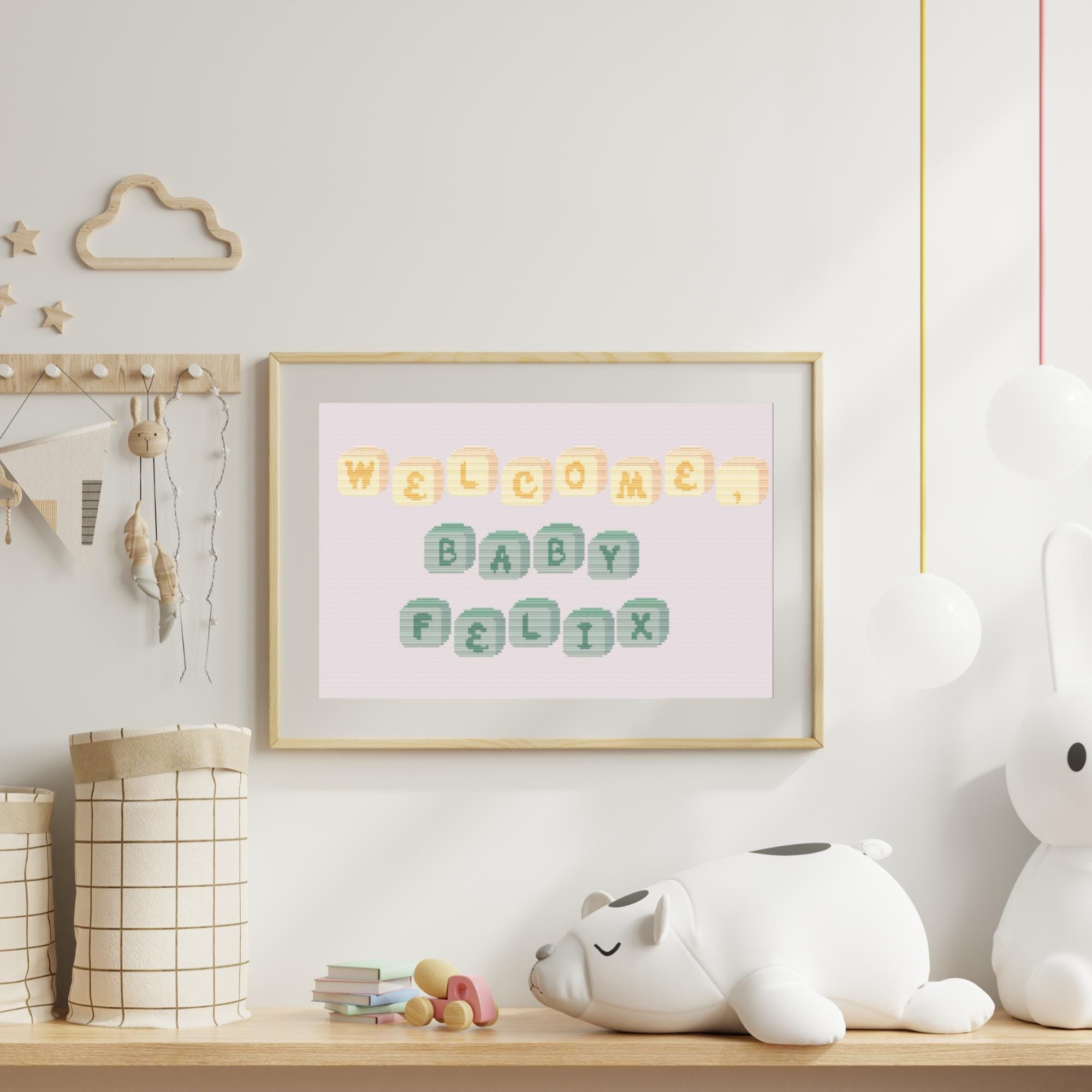 Baby ABC Cross Stitch Alphabet Pattern Medium Size | Font Chart With ...