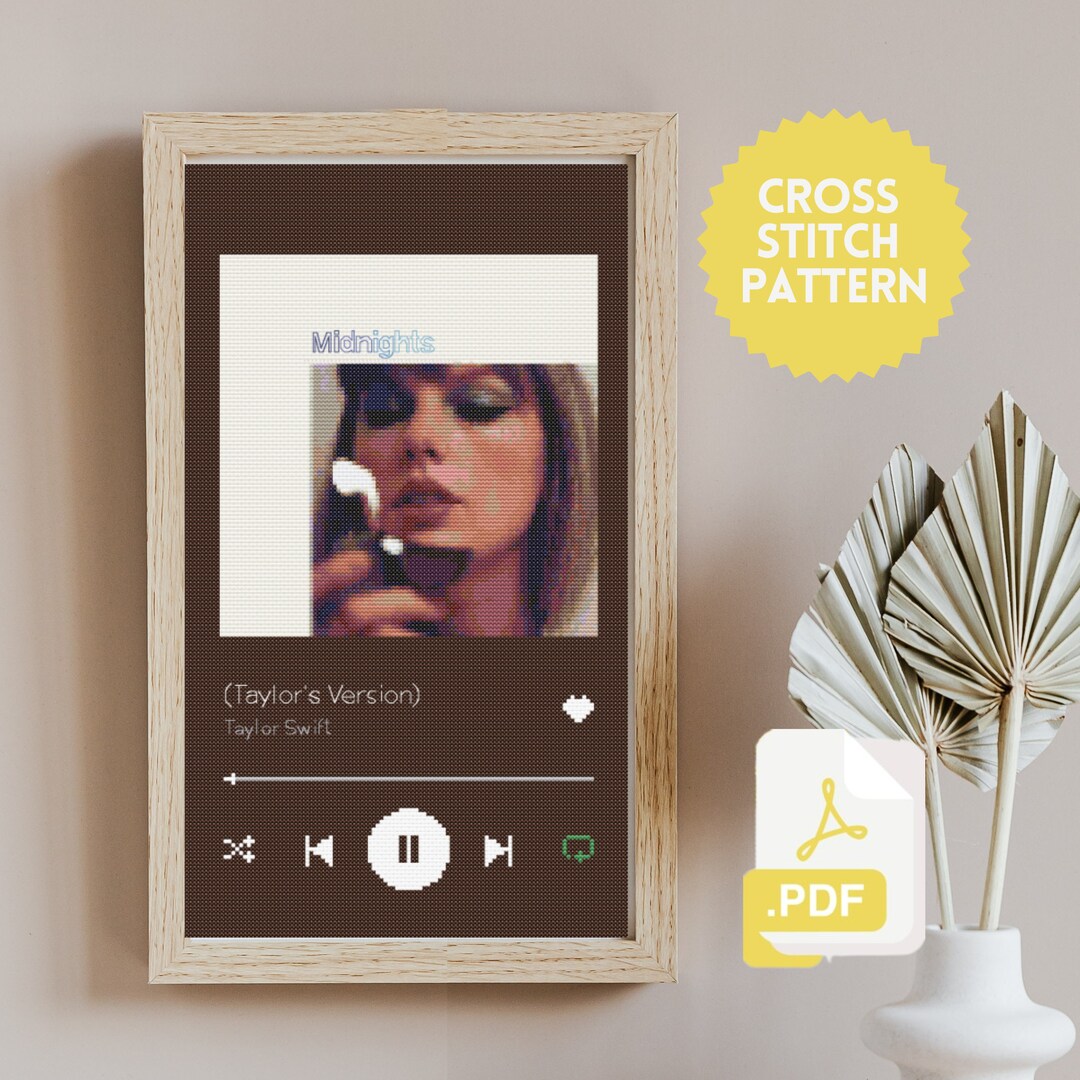 Taylor Swift Cross Stitch Pattern: Midnights Swiftie Cross - Etsy