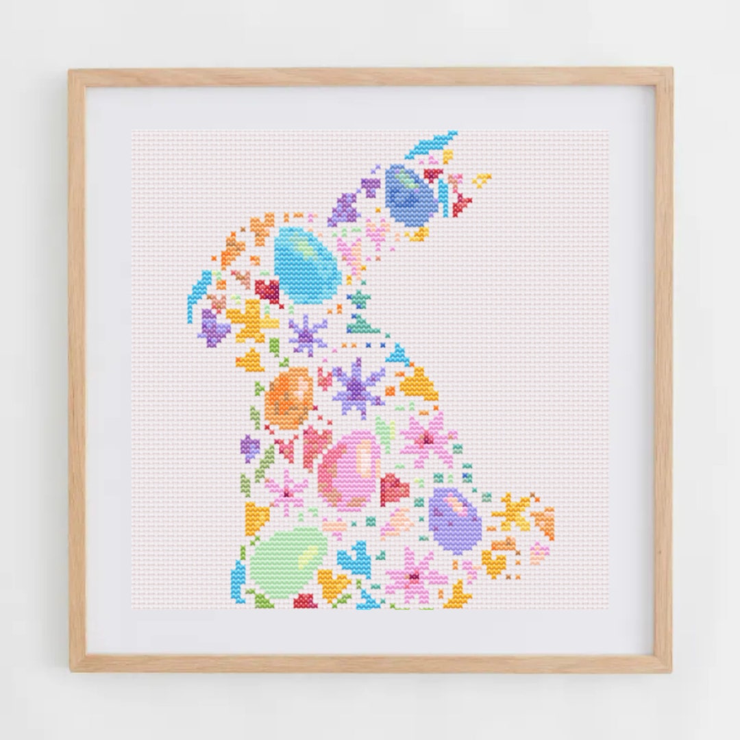 Cross Stitch Pattern Easter Bunny Easter Cross Stitch Chart With Bunny ...