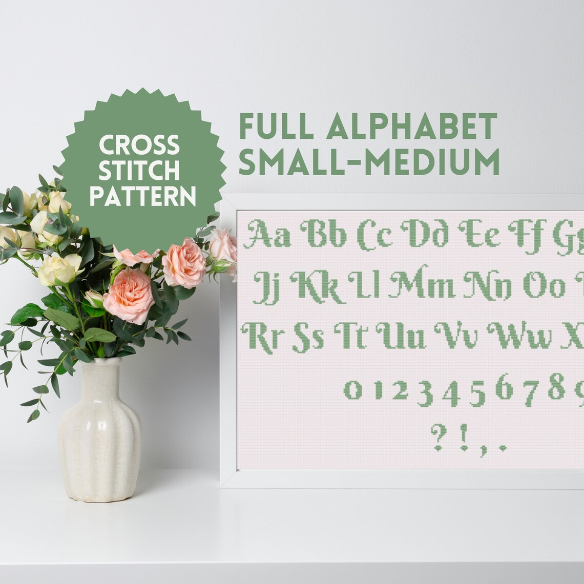 Pink Carousel: Cross Stitch Alphabet Pattern Small Size | Cross Stitch ...