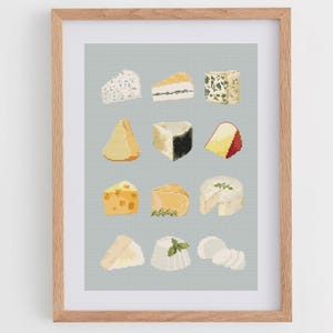 Cheese Poster Cross Stitch Pattern: Gourmet Food Digital Chart for ...