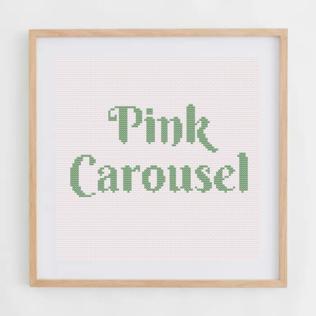 Pink Carousel Font: Alphabet Cross Stitch Pattern for Custom Projects ...