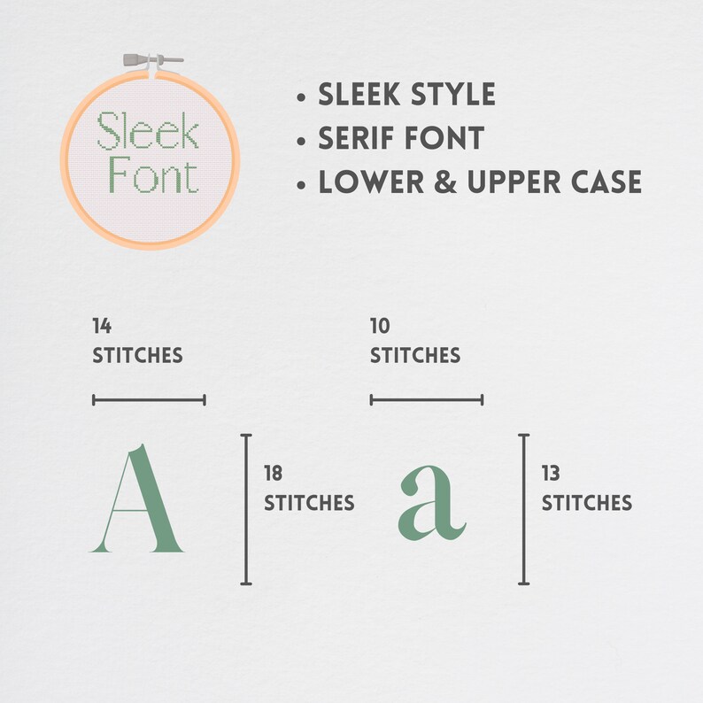 Sleek Font: Alphabet Cross Stitch Pattern Small-medium Size Font Cross ...