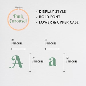 Pink Carousel: Cross Stitch Alphabet Pattern Small-medium Size Cross ...