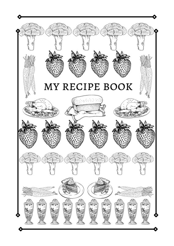 Recipe Book Cover Page Index Pages and Instruction Pages - Etsy