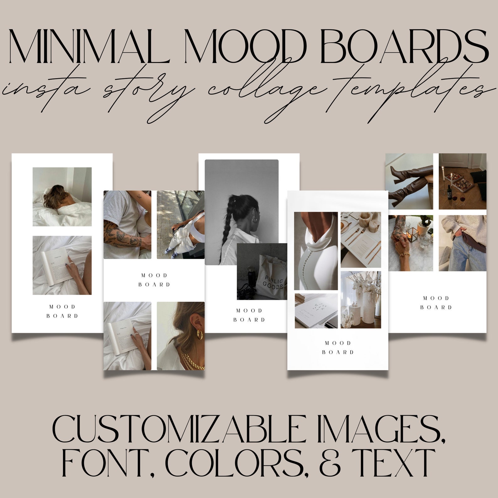 Mood & Vision Board Collage Templates, Insta Story Canva Template ...