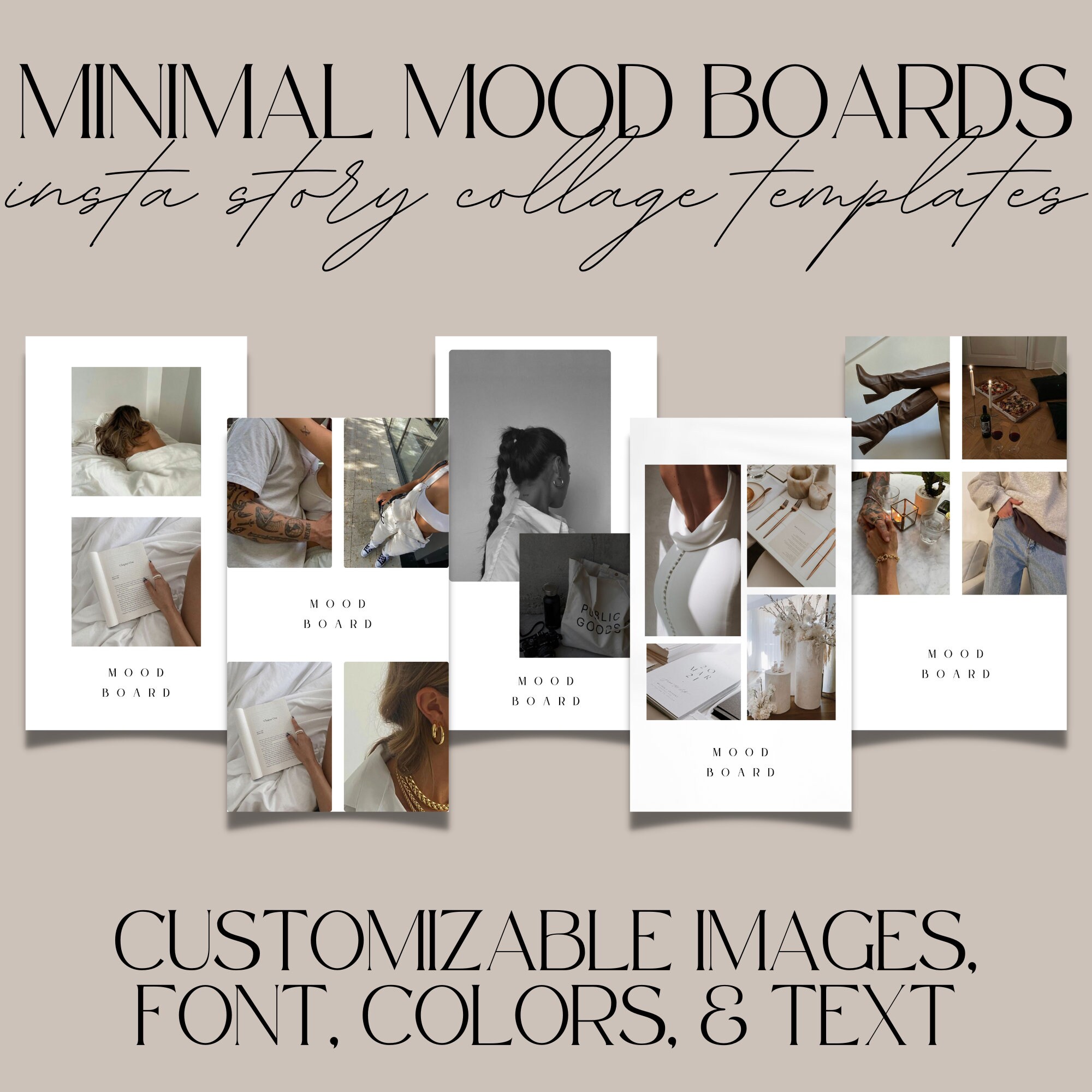 Mood & Vision Board Collage Templates, Insta Story Canva Template ...