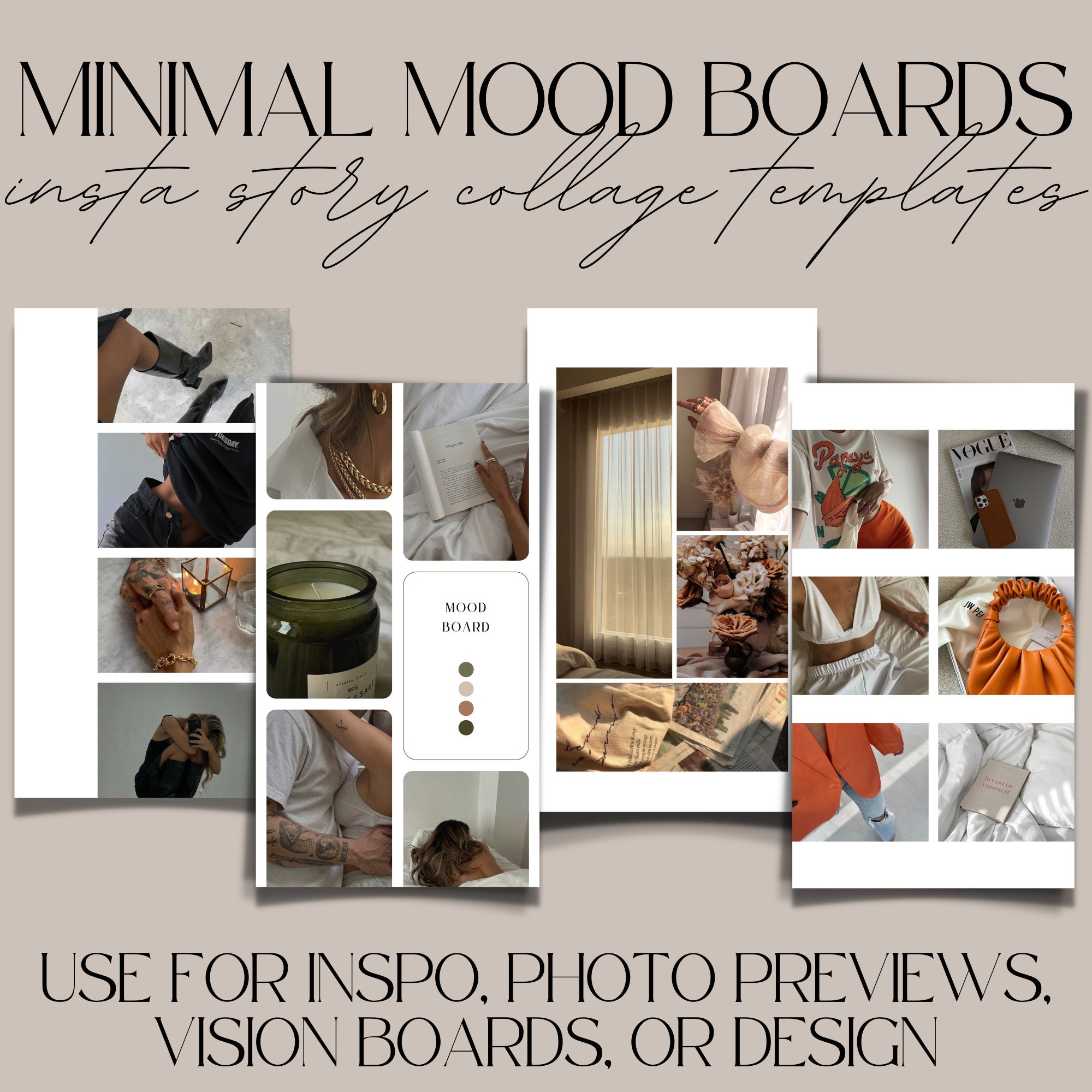 Mood & Vision Board Collage Templates, Insta Story Canva Template ...
