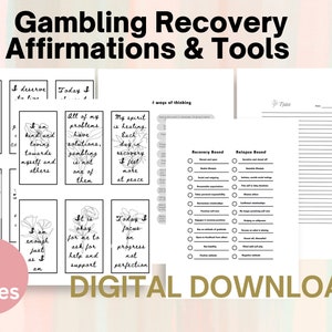 Gambling Addiction Affirmation Cards I Recovery Worksheets and ...