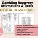 Gambling Addiction Affirmation Cards I Recovery Worksheets and ...