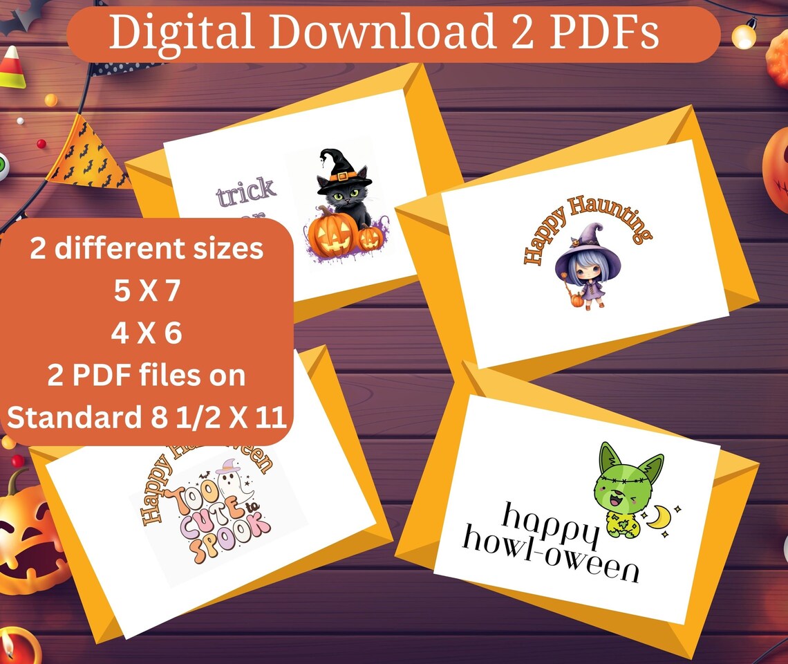 Halloween Cards for Kids Printable Cute Halloween Cards for Kids I 4 ...