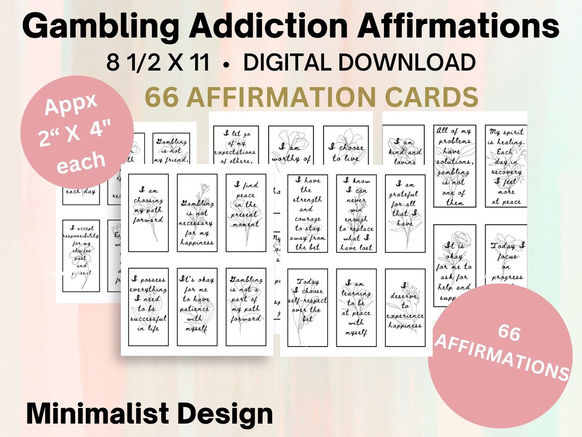 Gambling Addiction Affirmation Cards I Recovery Worksheets and ...