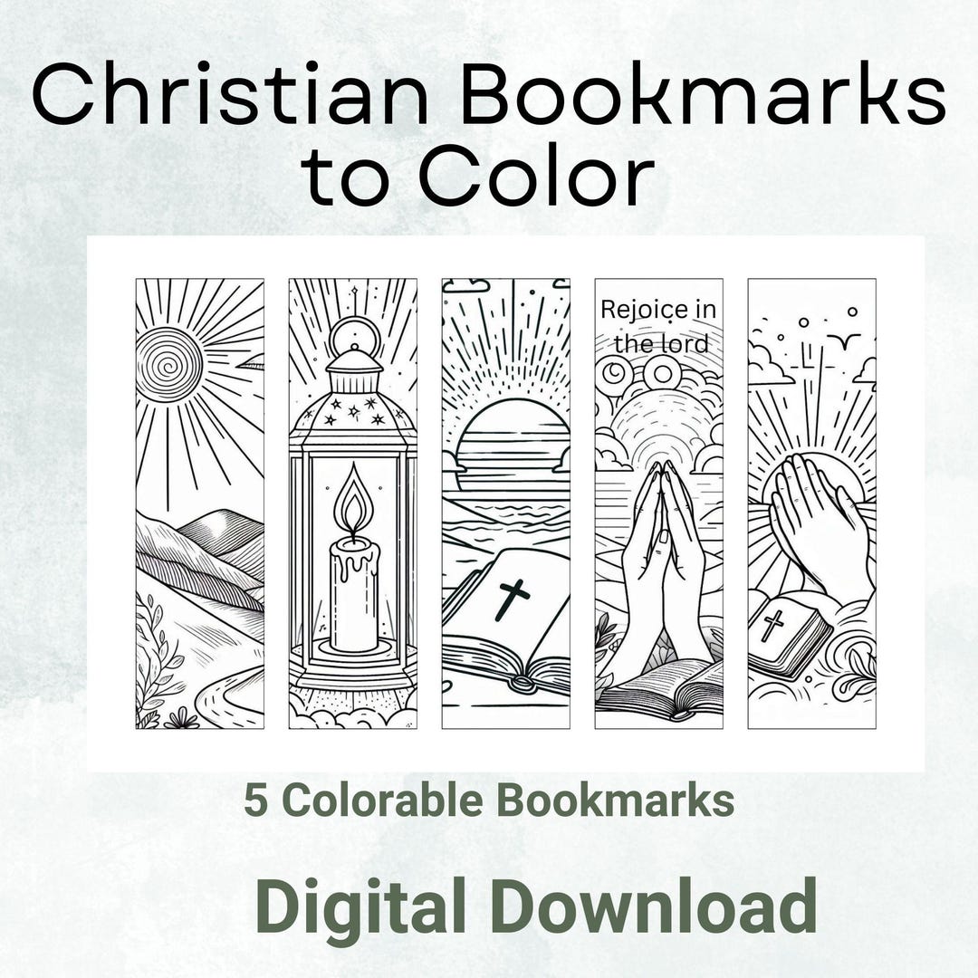 Christian Coloring Bookmarks, Colorable Bookmarks, Adult Coloring ...