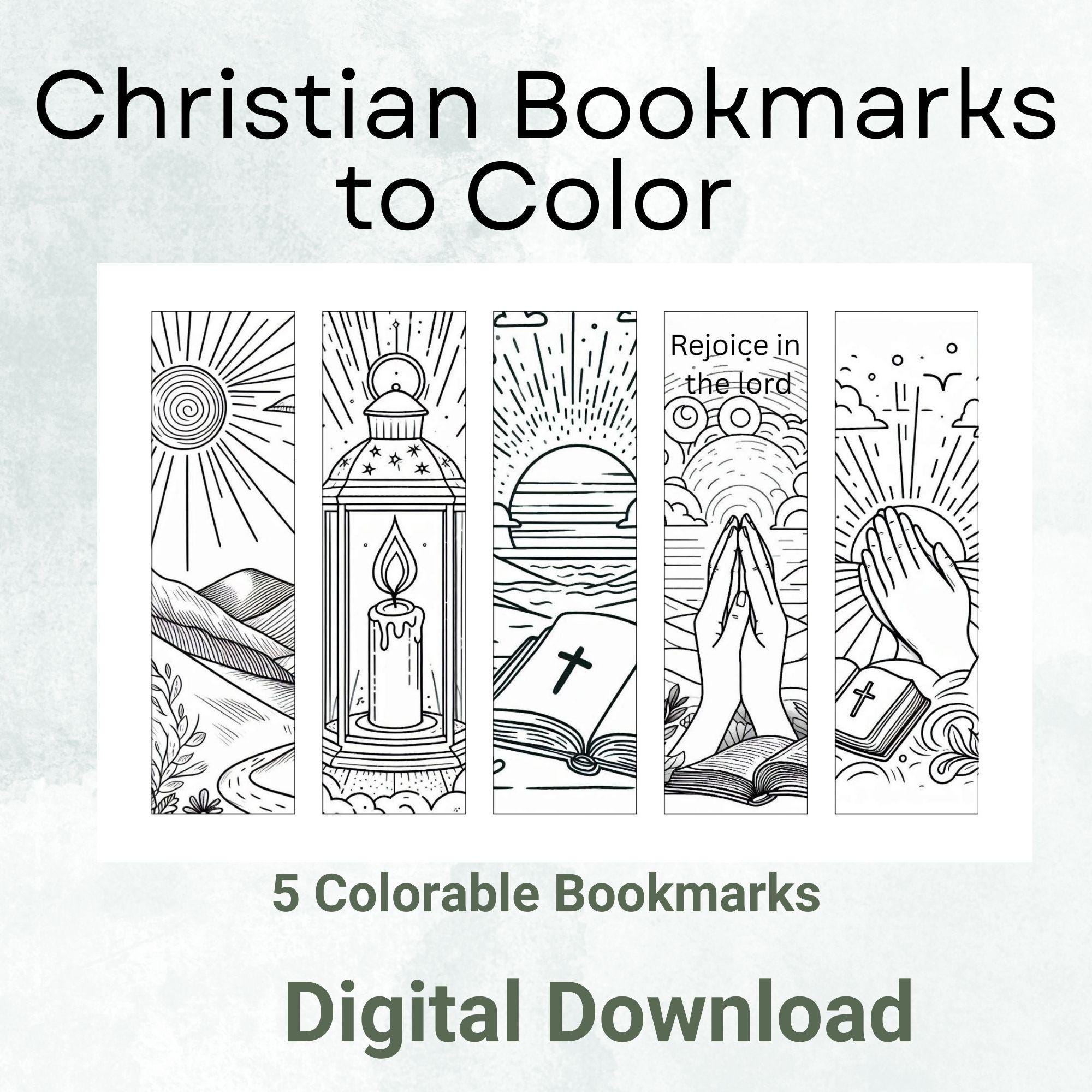 Christian Coloring Bookmarks, Colorable Bookmarks, Adult Coloring ...