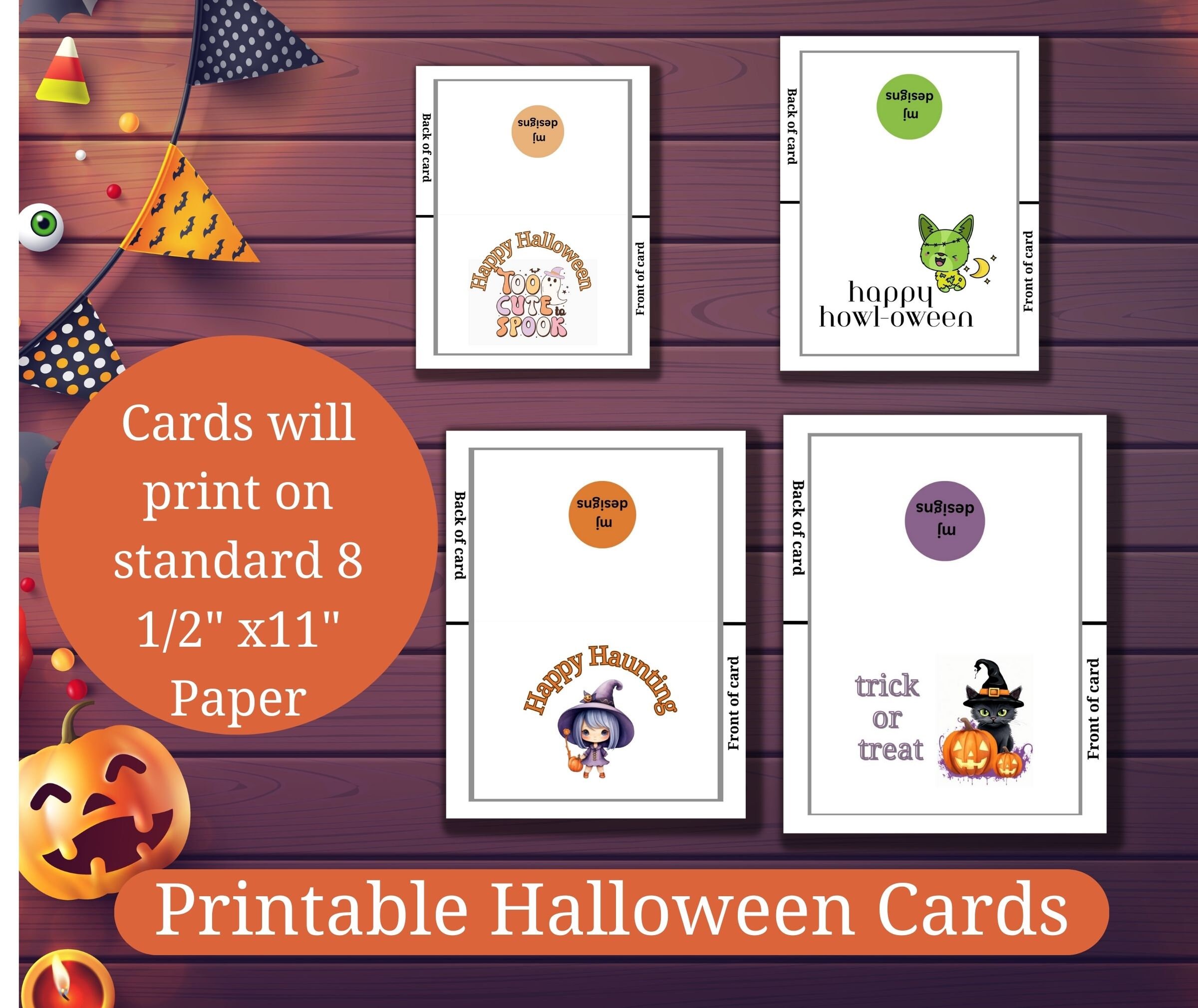 Halloween Cards for Kids Printable Cute Halloween Cards for Kids I 4 ...