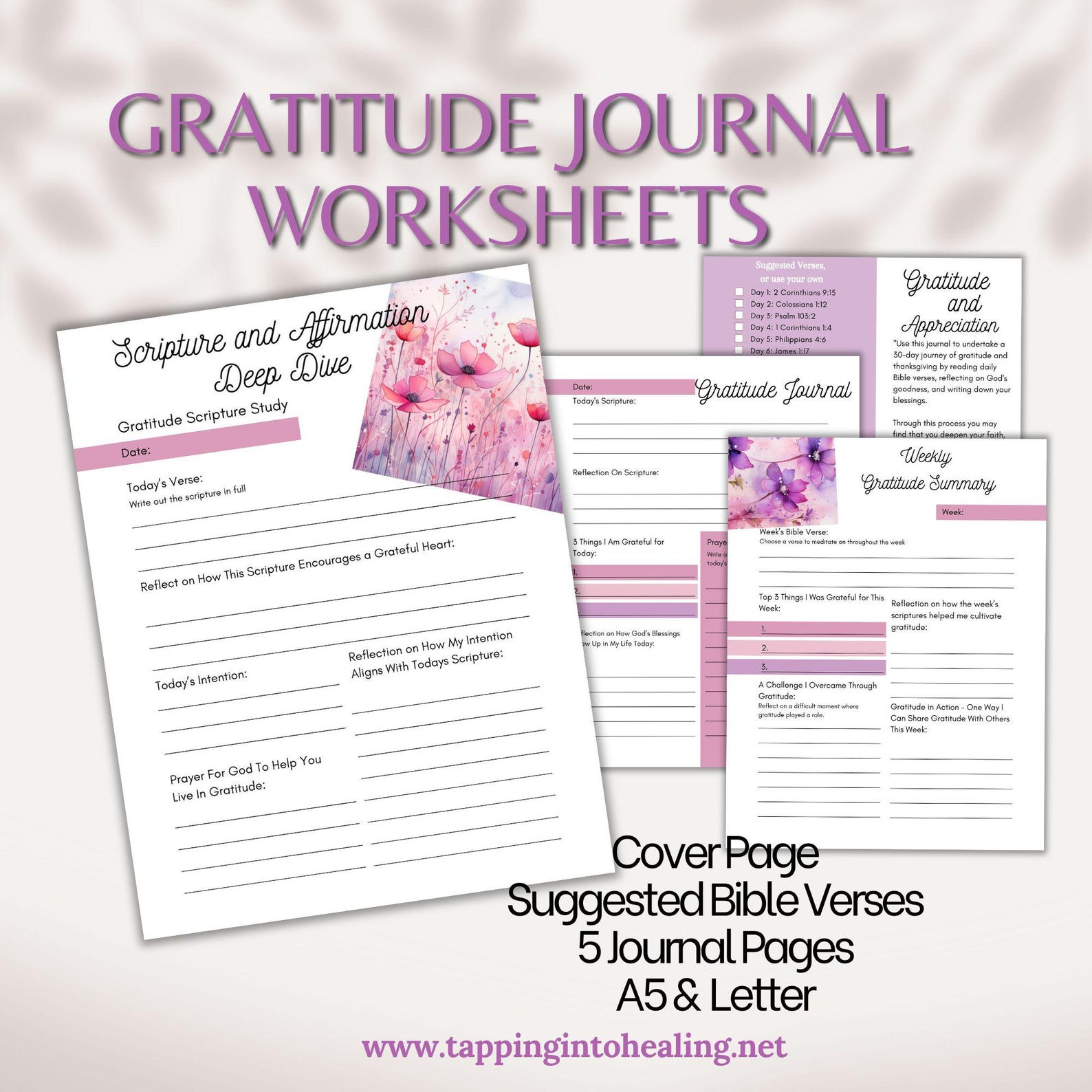 Bible Verse Gratitude Journal I Spiritual Gratitude Journal I Printable ...