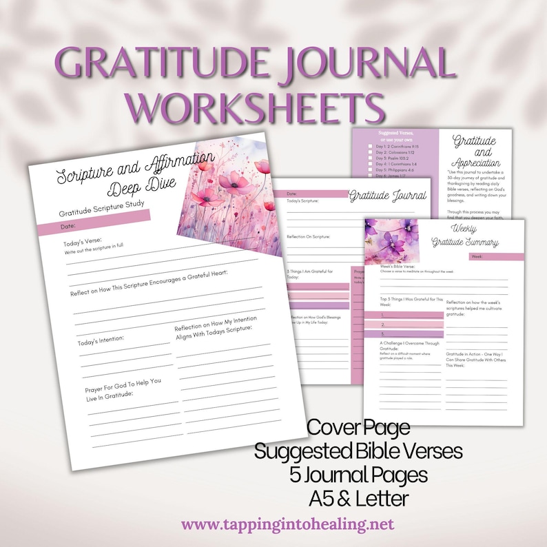 Bible Verse Gratitude Journal I Spiritual Gratitude Journal I Printable ...