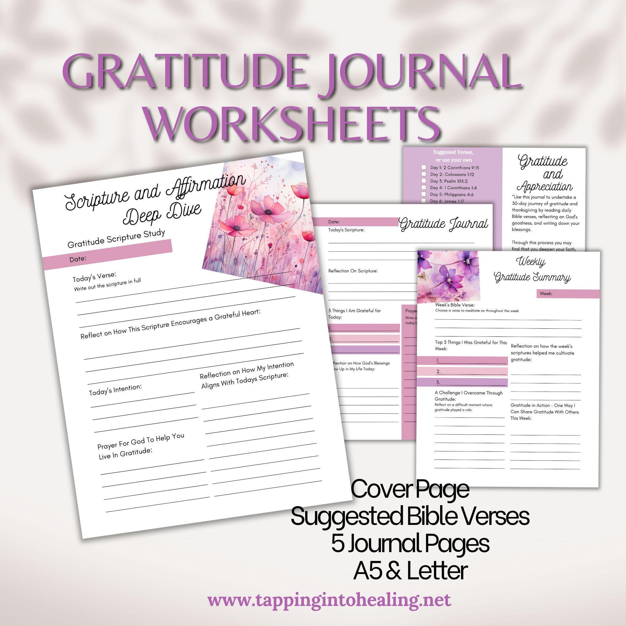 Bible Verse Gratitude Journal I Spiritual Gratitude Journal I Printable ...