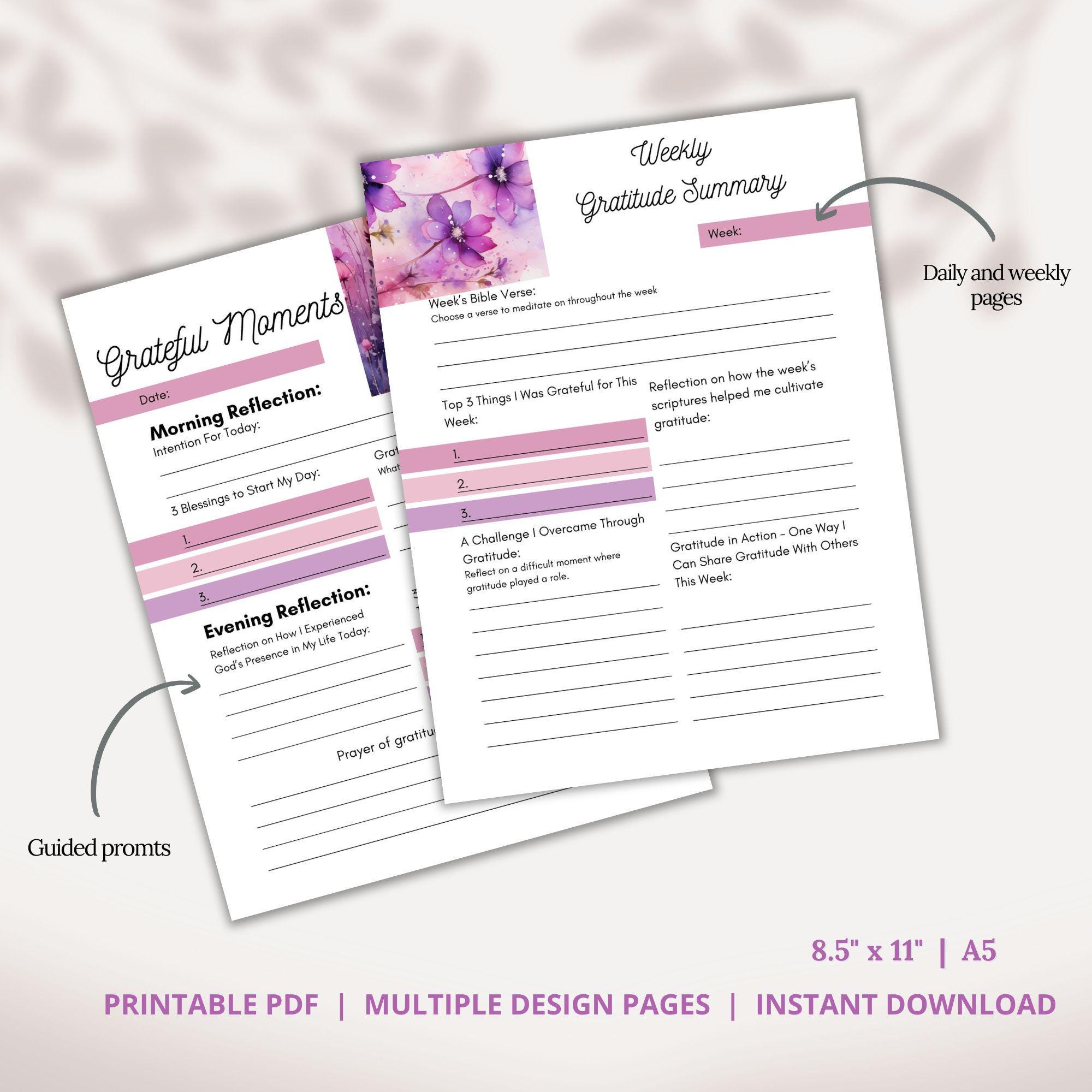 Bible Verse Gratitude Journal I Spiritual Gratitude Journal I Printable ...