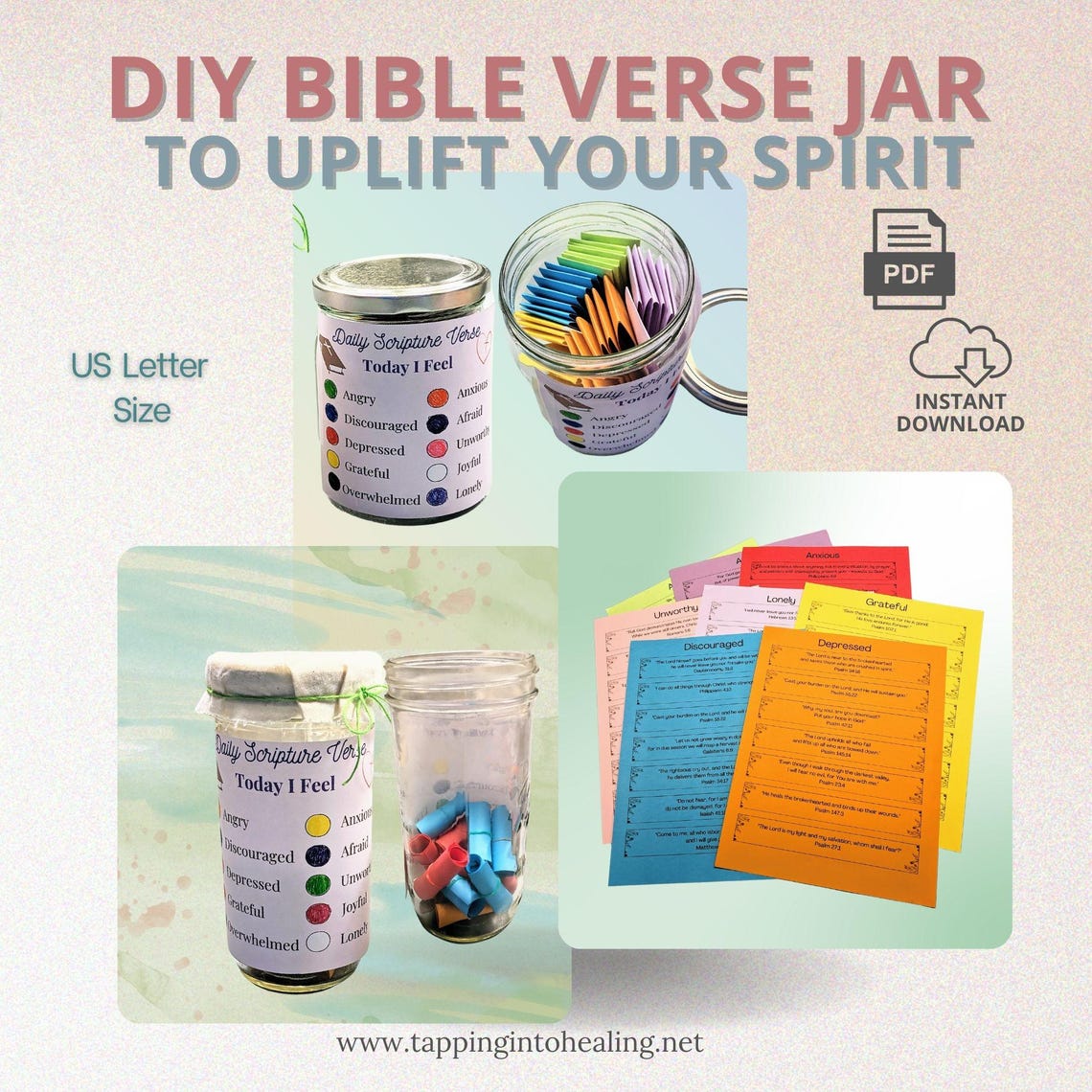 DIY Bible Verse Jar, DIY Scripture Jar, Printable Bible Verses for ...