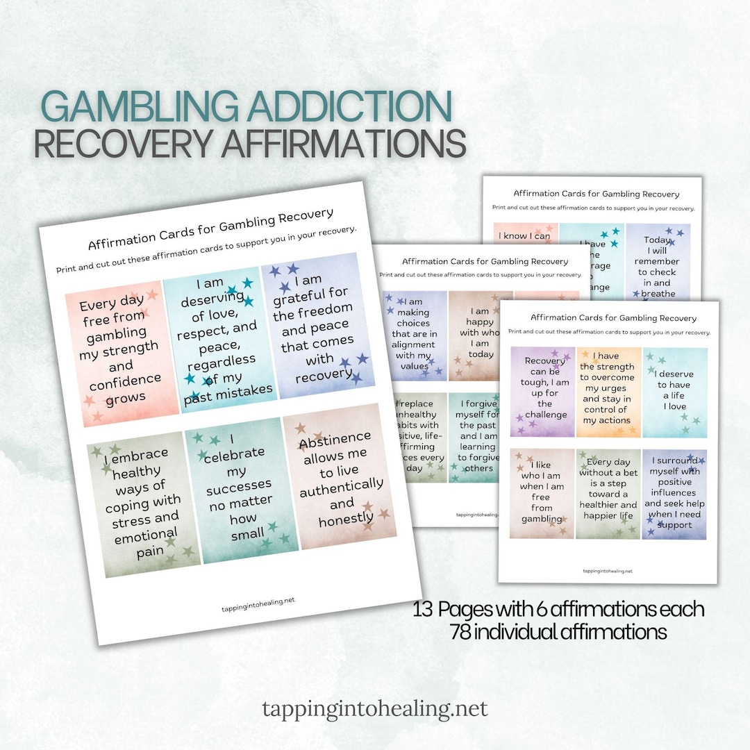 Gambling Addiction Recovery Affirmation Cards, Affirmation Cards for ...