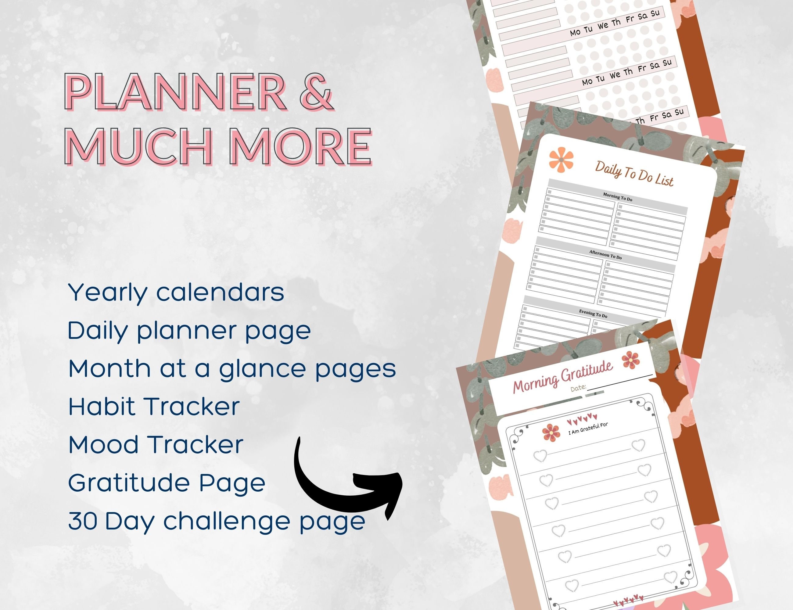 2023-2024 Printable Planner Boho Design I Daily to Do Lists I Habit ...