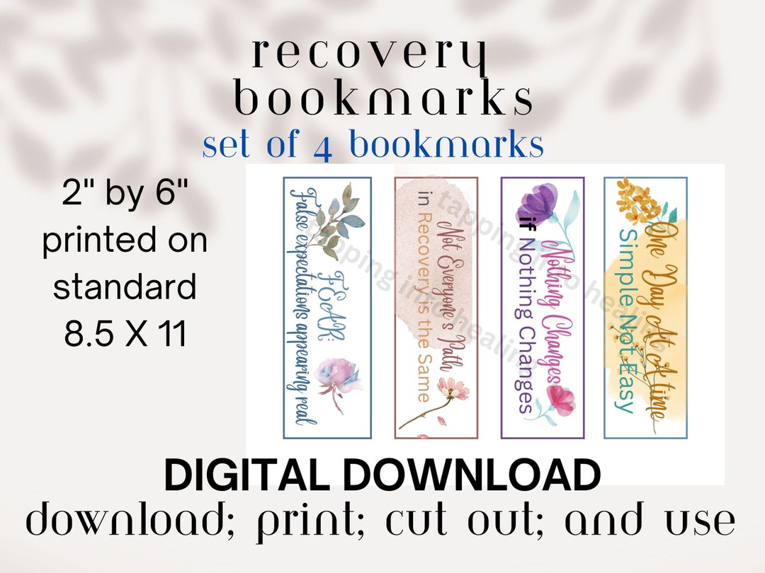 Inspirational Recovery Quote Bookmarks I Recovery Affirmation Bookmarks ...