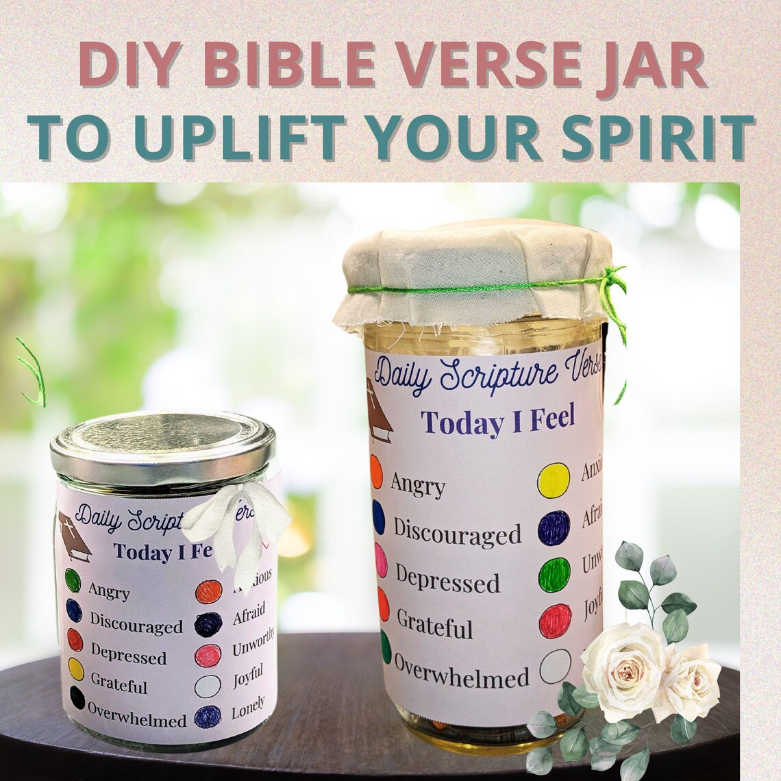 DIY Bible Verse Jar, DIY Scripture Jar, Printable Bible Verses for ...