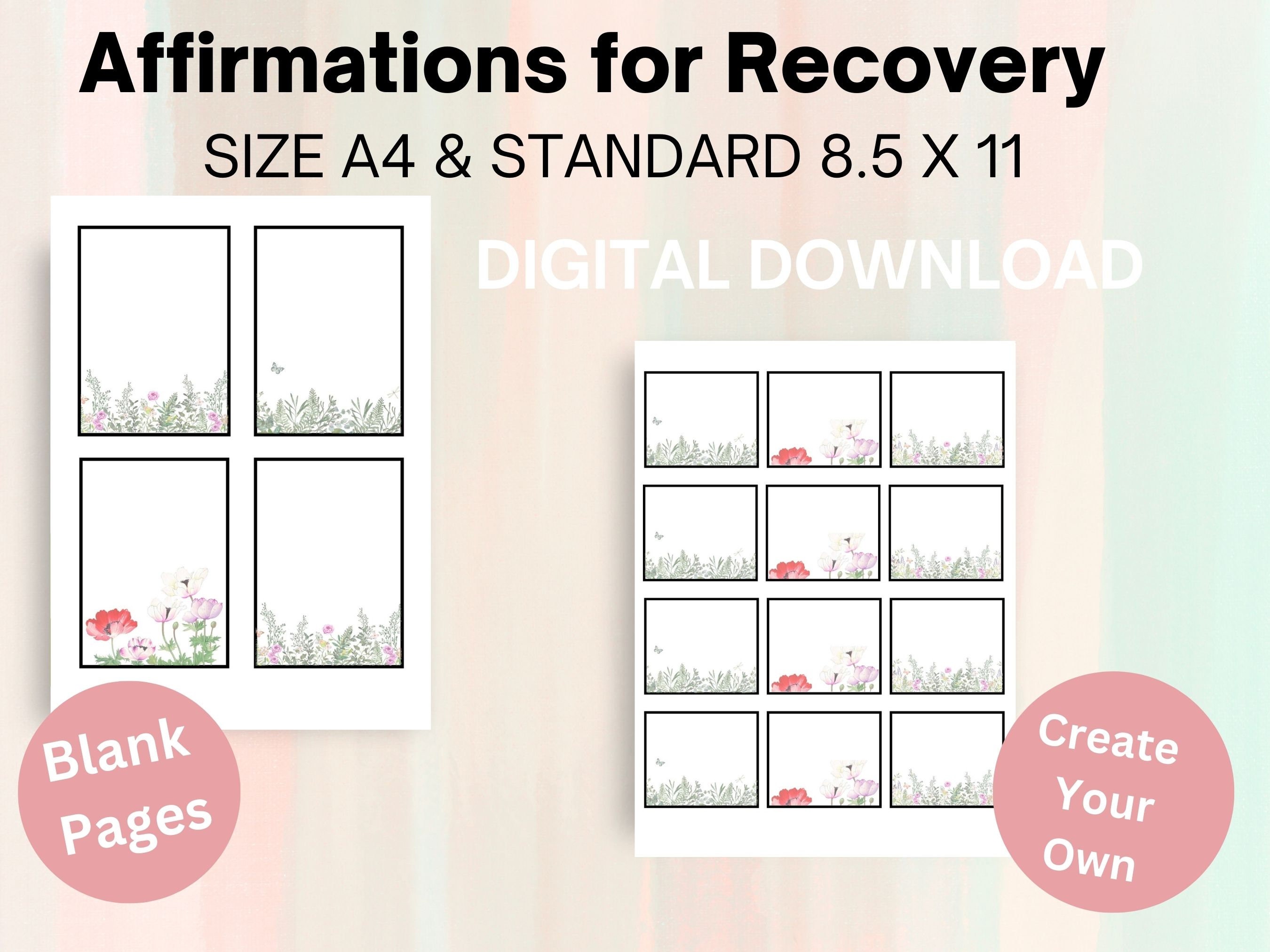 Affirmation Cards Addiction Recovery I Sobriety Affirmations I Recovery ...