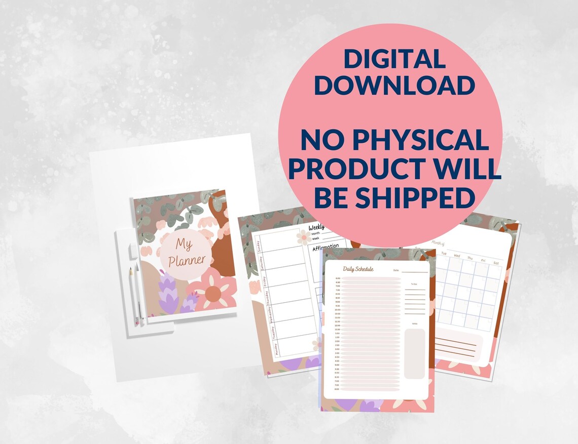 2023-2024 Printable Planner Boho Design I Daily to Do Lists I Habit ...