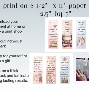Booklovers Printable Bookmarks With Bonus Reading Log I 6 Printable ...