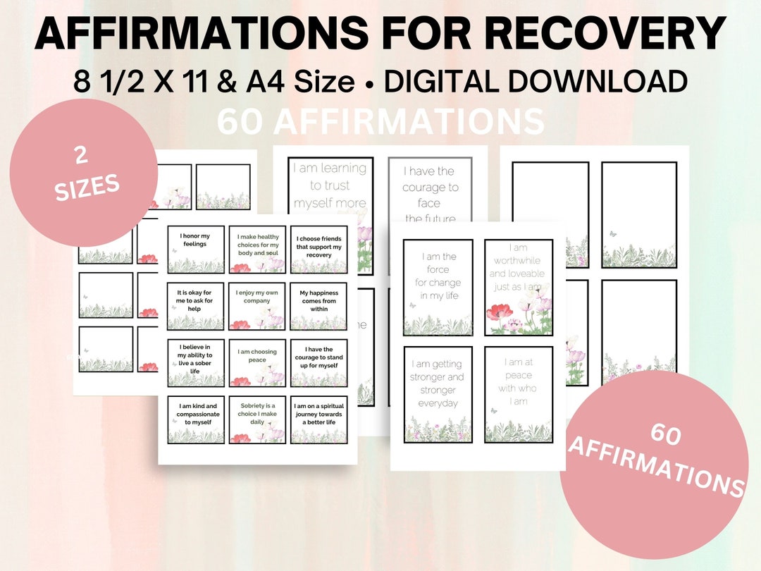 Affirmation Cards Addiction Recovery I Sobriety Affirmations I Recovery ...