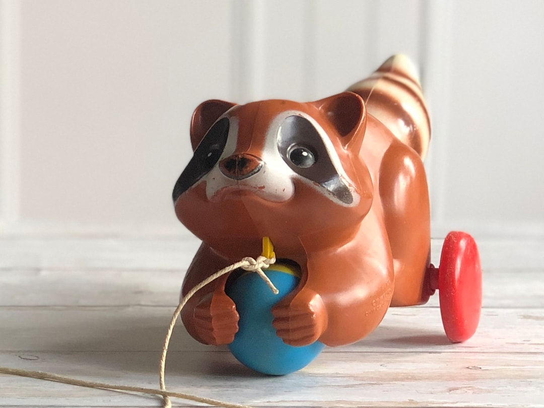 Vintage Fisher Price Roly Raccoon 1970s - Etsy