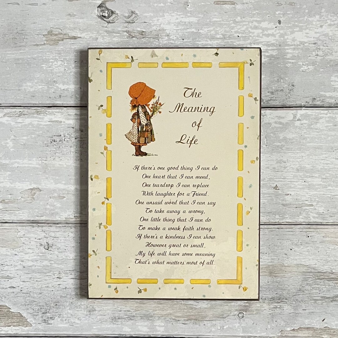Holly Hobbie Wood Block - 1972 - the Meaning of Life - Celebration Arts ...