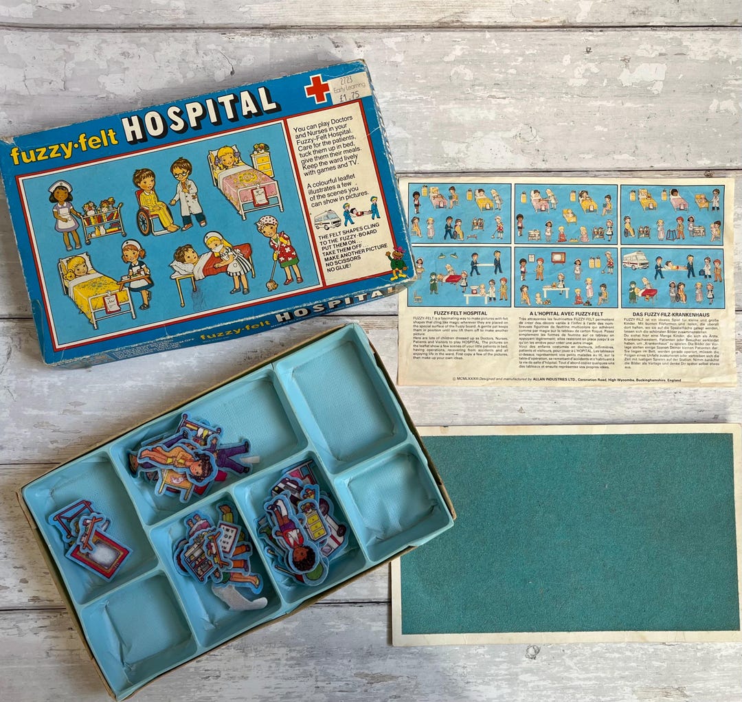 Fuzzy Felt - Hospital - Made in England -80s - Retro Games - Children ...